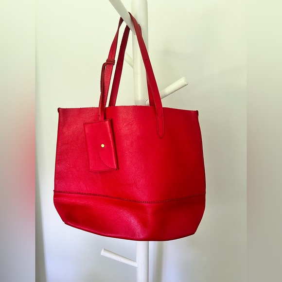 J. Crew | Bags | Jcrew Red Leather Classic Tote Bag Nwot With Attached ...